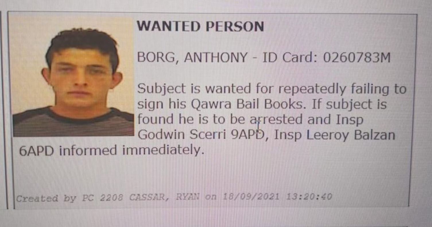Wanted-by-the-police-Anthony-Borg – Rightwing Voices