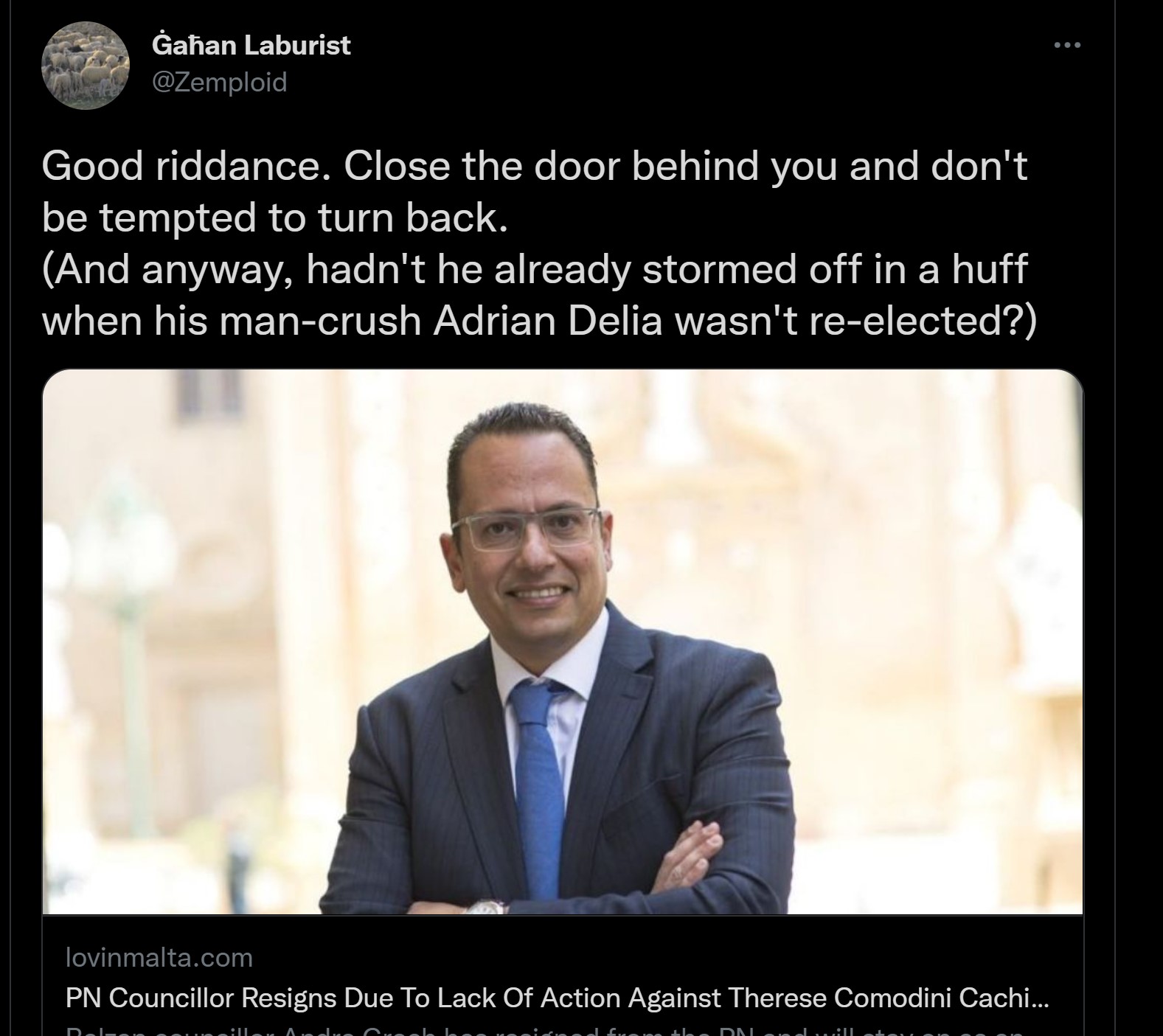 It-tweets ta’ Michael Zammit Maempel biddlu isimhom fi tweets ta’ Ġaħan ...