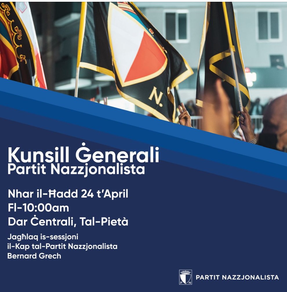 Il-Kunsill Ġenerali tal-Partit Nazzjonalista u l-elezzjoni ta’ kap ġdid