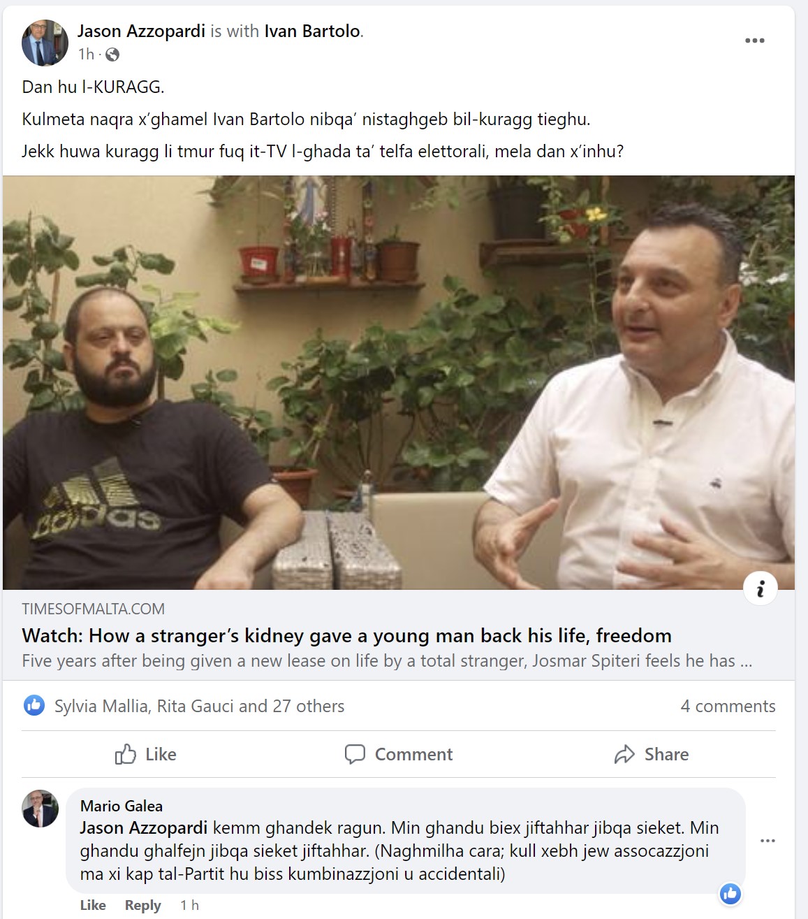 Jason Azzopardi u Mario Galea jibgħatu botta lil Bernard Grech