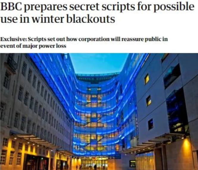 The UK, the winter blackouts, and the scripted narratives of the BBC of ...