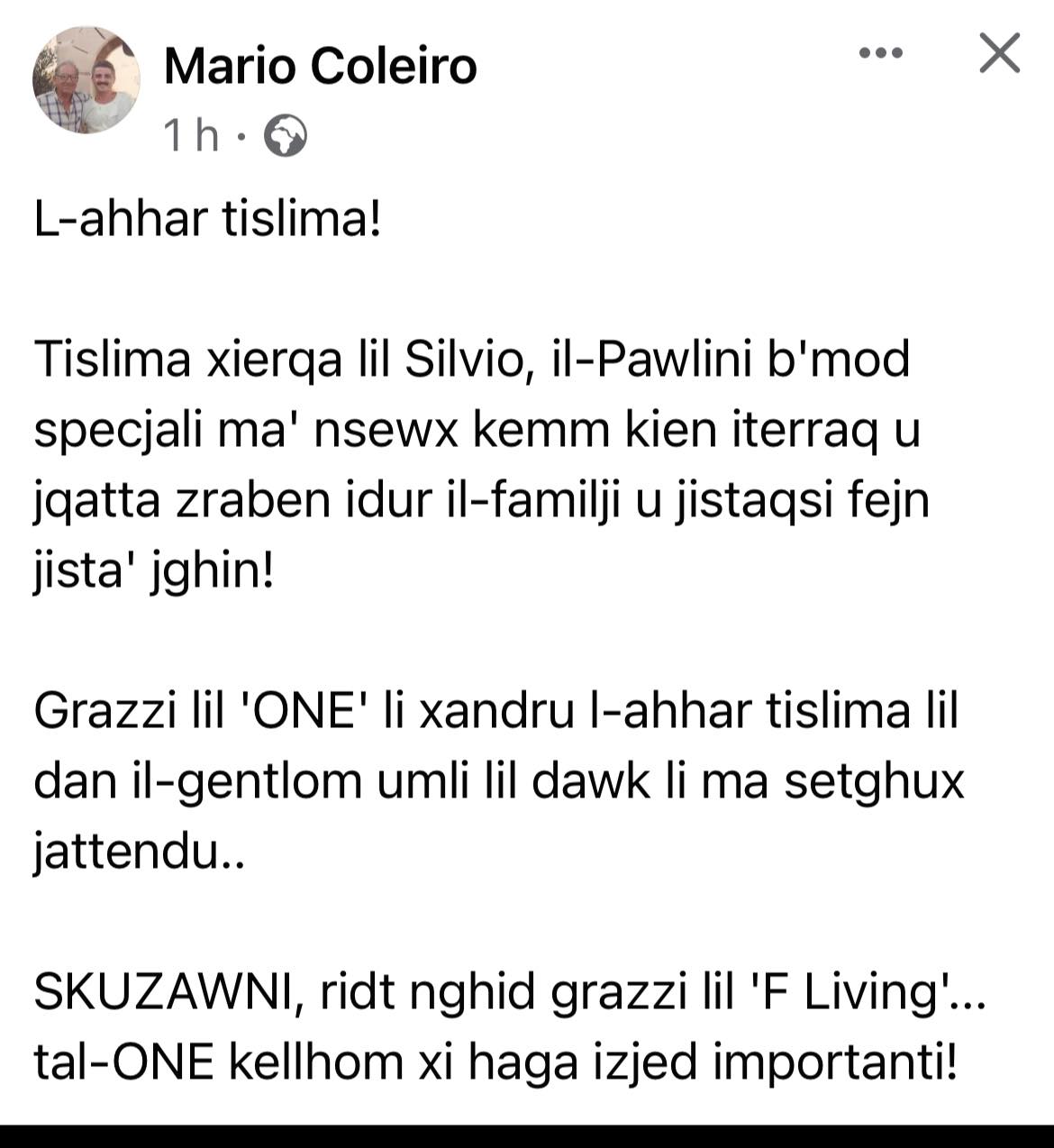 Laburisti jikkritikaw lil One TV talli ma xandrux il-funeral ta’ Silvio ...
