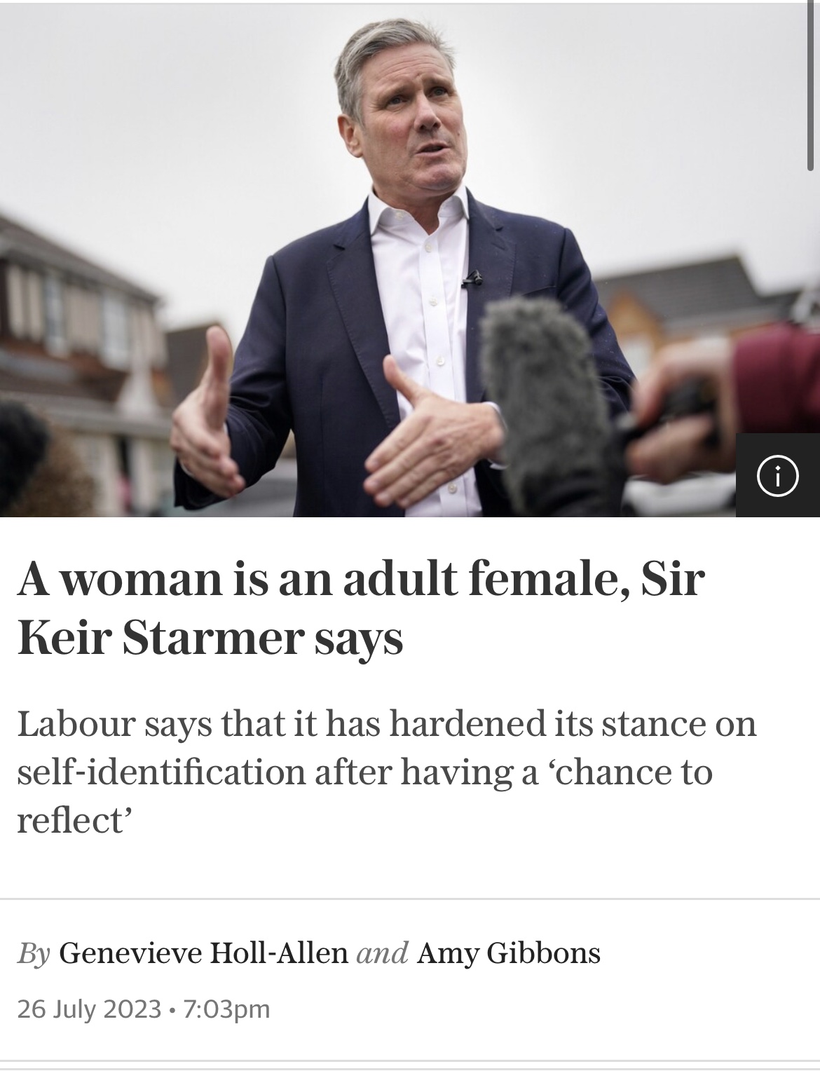 The Labour Party in the UK is finally seeing the light of day on gender ...