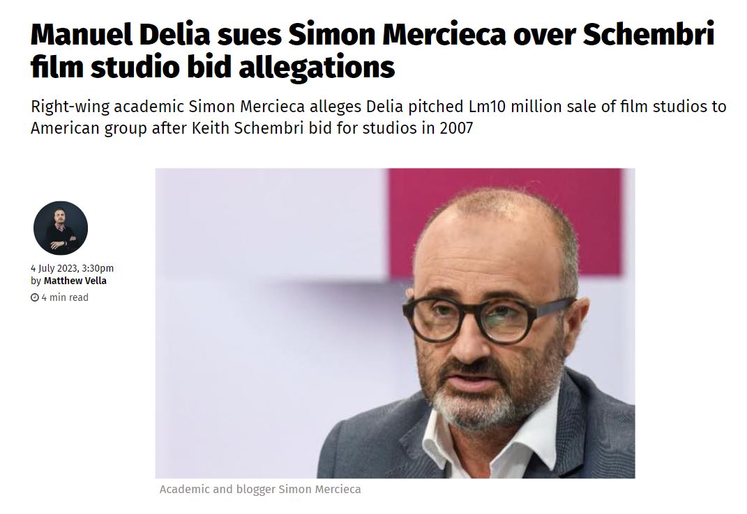 Matthew Vella of Malta Today writes a manipulative article about me ...