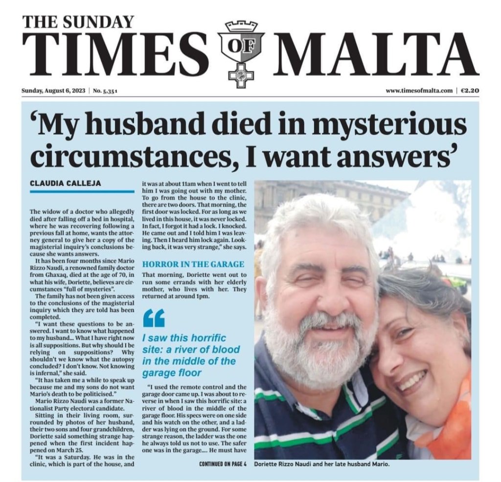 Anki The Times qed titkellem fuq storja oħra li kienet eslussiva f’dan ...