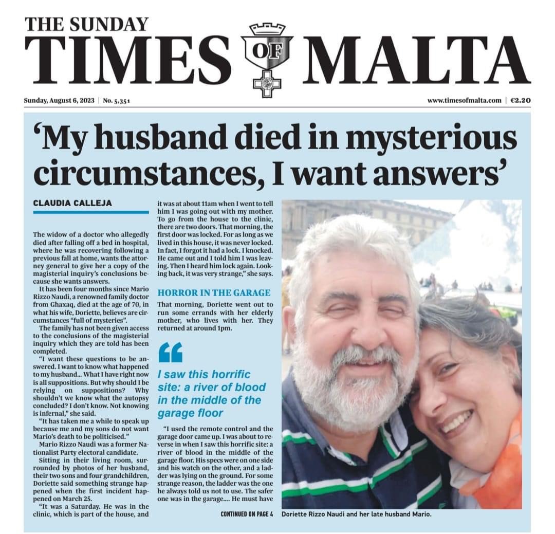 Anki The Times qed titkellem fuq storja oħra li kienet eslussiva f’dan ...