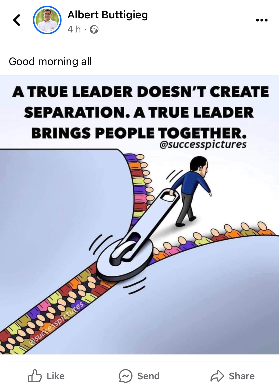 Albert Buttigieg uses a poster to send a well-worded message to Bernard ...