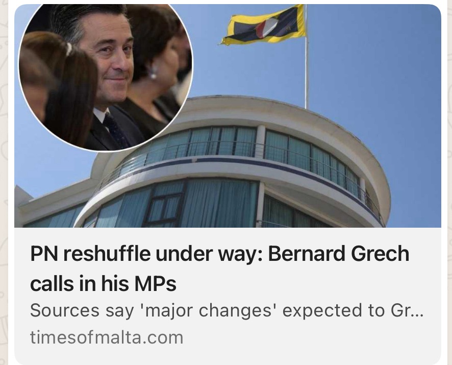 Ir-reshuffle ta’ Bernard Grech: Claudio Grech jimponi n-nies tiegħu